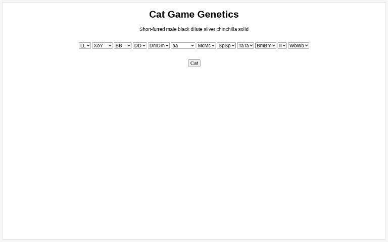 Cat Game Genetics ― Perchance Generator