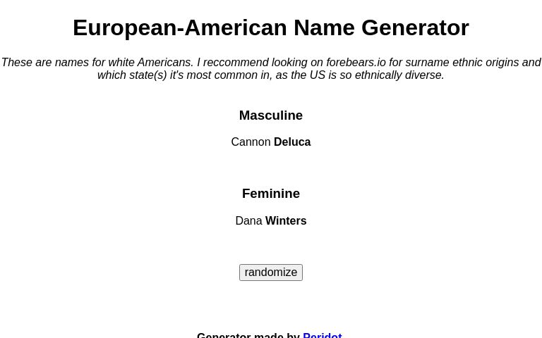 European-American Name Generator