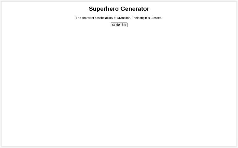 Superhero Generator