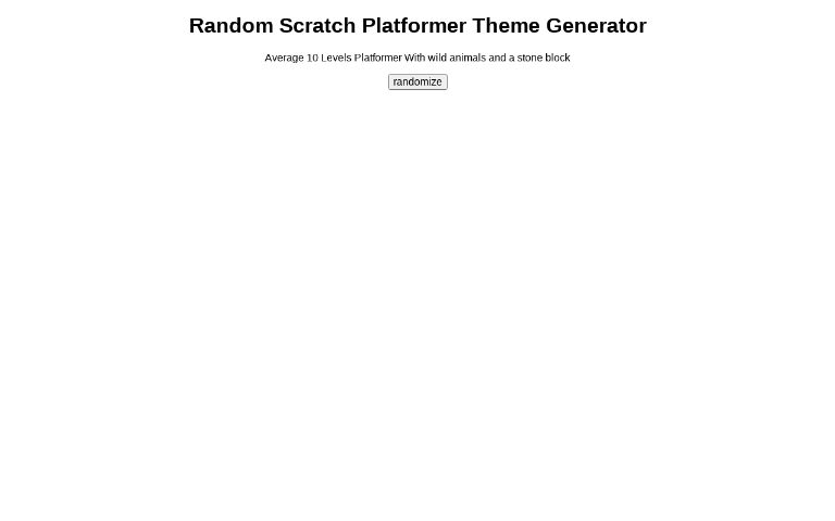 Random Scratch Platformer Theme Generator