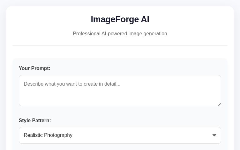 ImageForge AI ― Perchance Generator