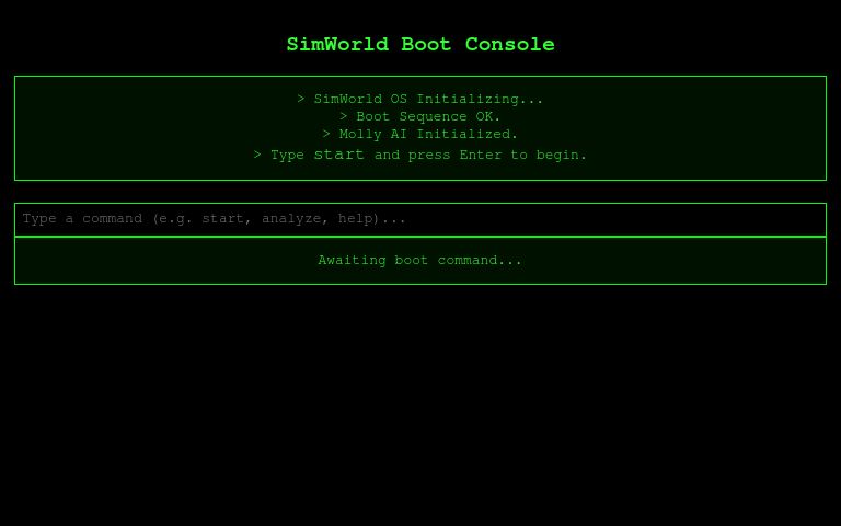 SimWorld Boot Console ― Perchance Generator