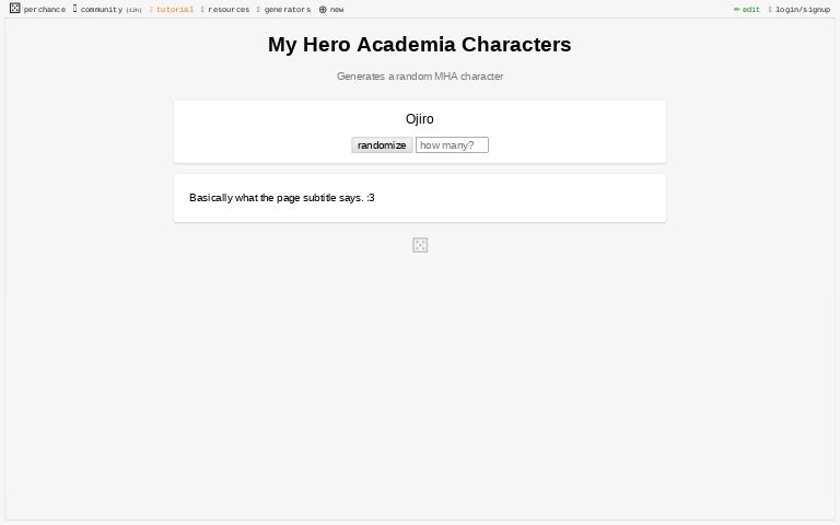 My Hero Academia Characters ― Perchance Generator