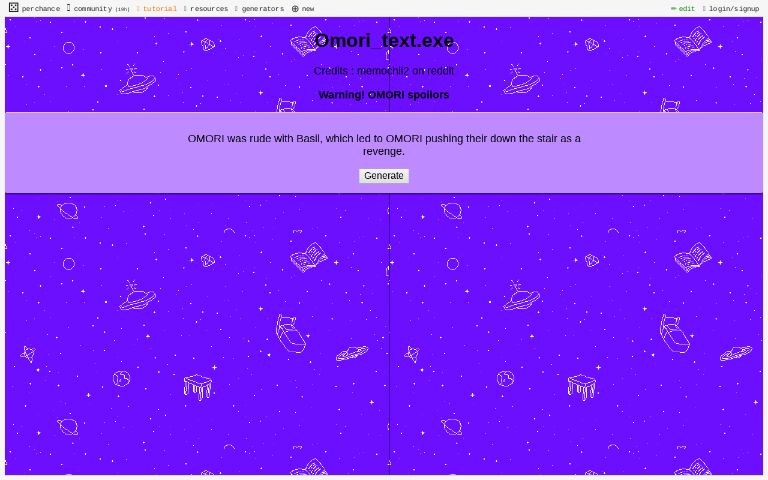 Omori_text.exe ― Perchance Generator