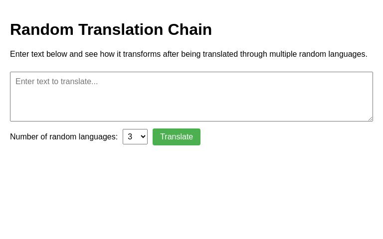 Random Translation Chain ― Perchance Generator