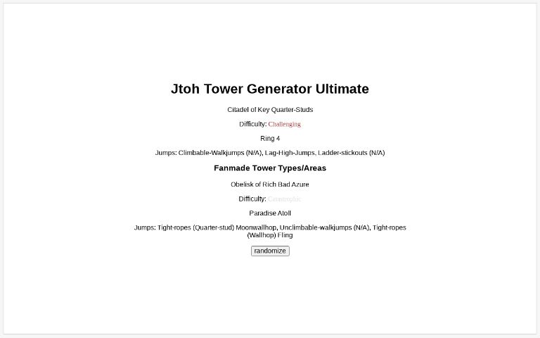 Jtoh Tower Generator Ultimate