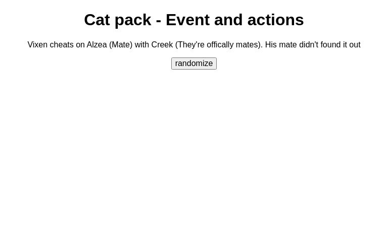 Cat pack - Event and actions ― Perchance Generator