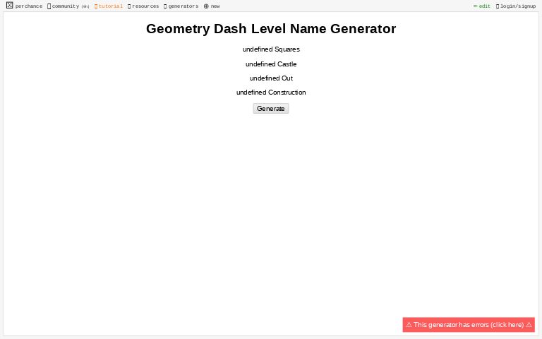 Geometry Dash Level Name Generator
