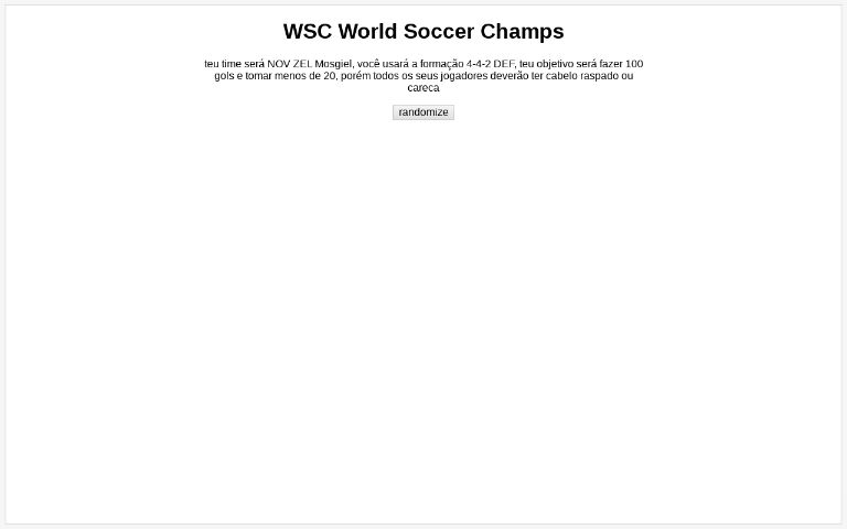 WSC World Soccer Champs ― Perchance Generator