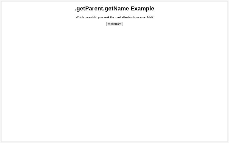 .getParent.getName Example ― Perchance Generator