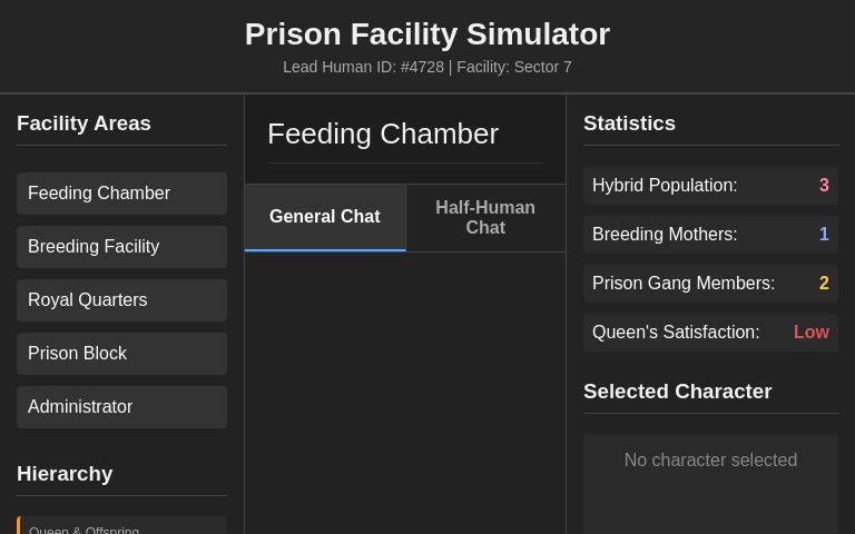 Prison Facility Simulator ― Perchance Generator