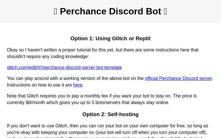 🤖 Perchance Discord Bot 💬 ― Perchance Generator