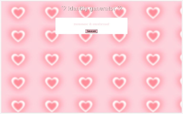 identity generator ♡