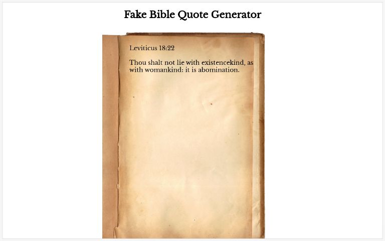Fake Bible Quote Generator