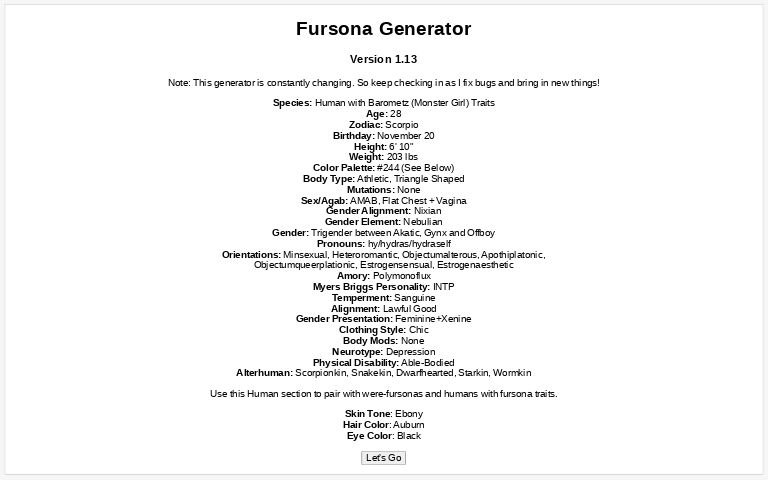 Fursona Generator