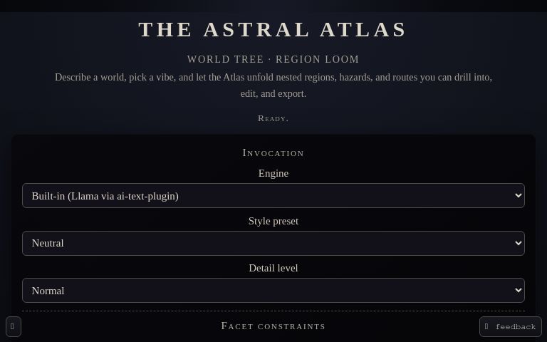 THE ASTRAL ATLAS ― Perchance Generator