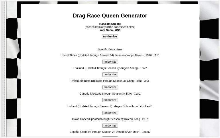 Drag Race Queen Generator