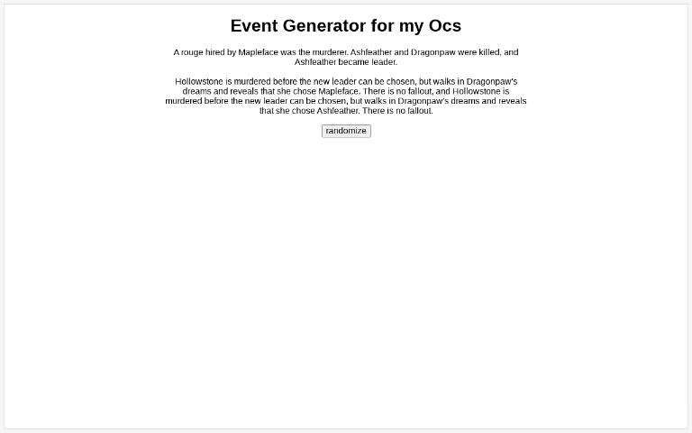 Event Generator for my Ocs