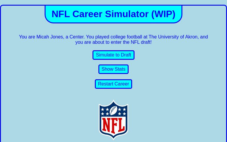 NFL Career Simulator ― Perchance Generator
