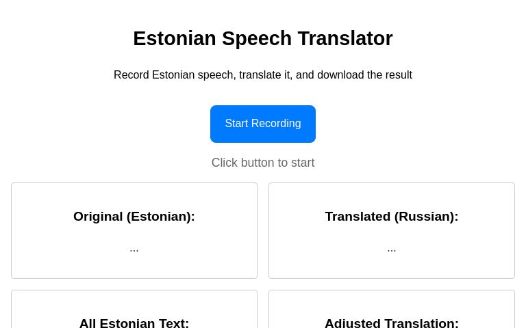 Estonian Speech Translator ― Perchance Generator