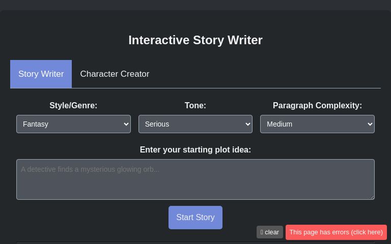Interactive Story Writer ― Perchance Generator