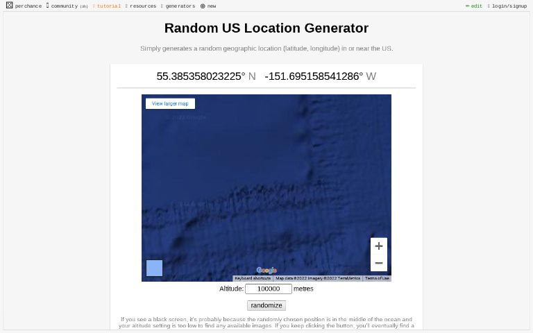 Random US Location Generator (Geographic Coordinates)
