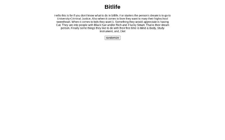 Bitlife ― Perchance Generator