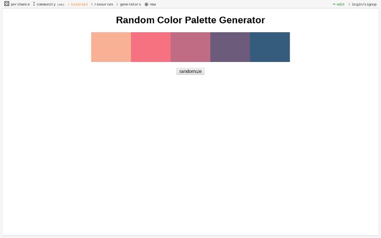 Random Color Palette Generator