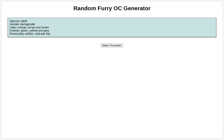 Random Furry OC Generator