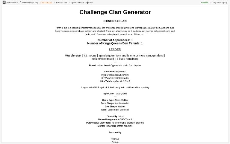 Challenge Clan Generator