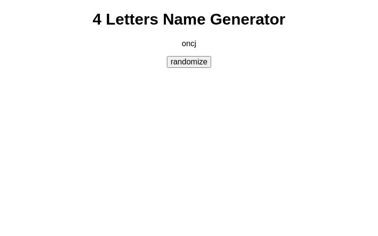 4 Letters Name Generator