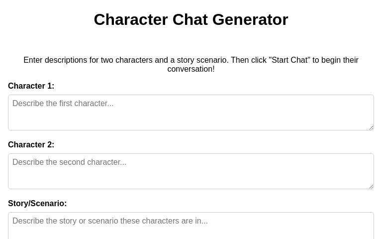 Character Chat Generator