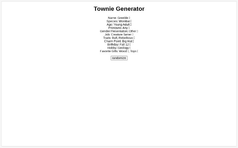 Townie Generator