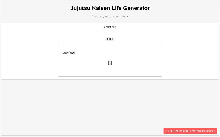 Jujutsu Kaisen Life Generator