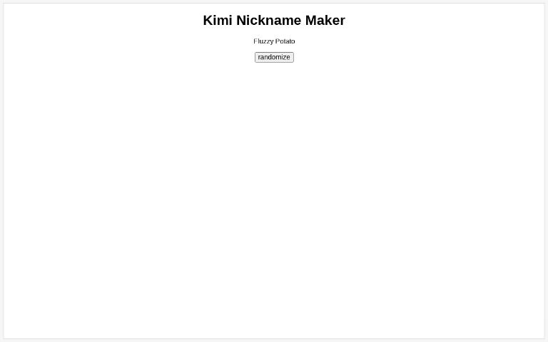 Kimi Nickname Maker ― Perchance Generator