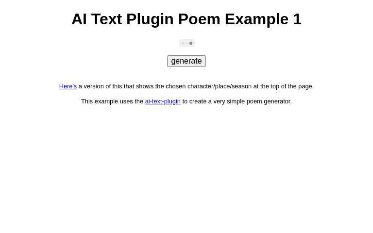 AI Text Plugin Poem Example 1