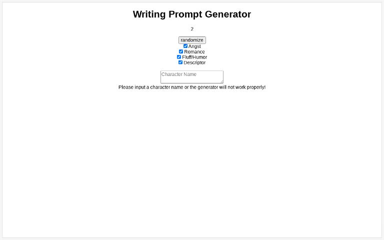 Writing Prompt Generator