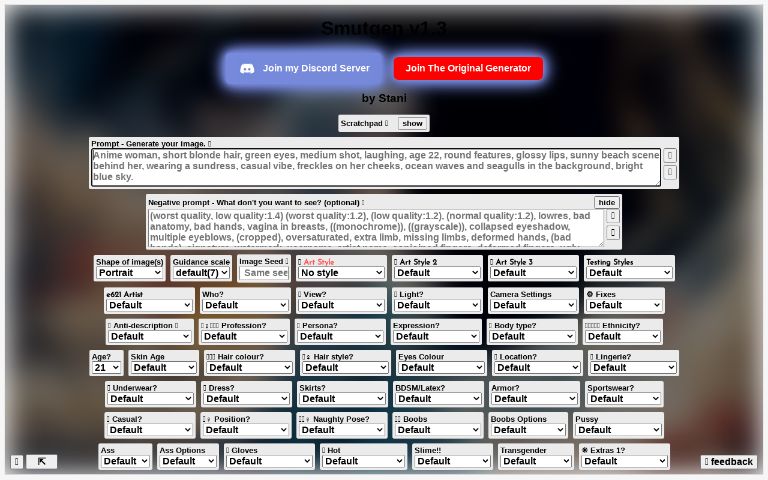 Smutgen v1.3 ― Perchance Generator