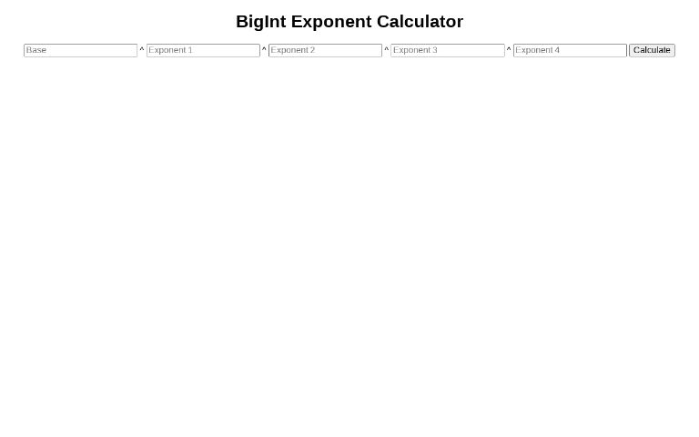BigInt Exponent Calculator ― Perchance Generator