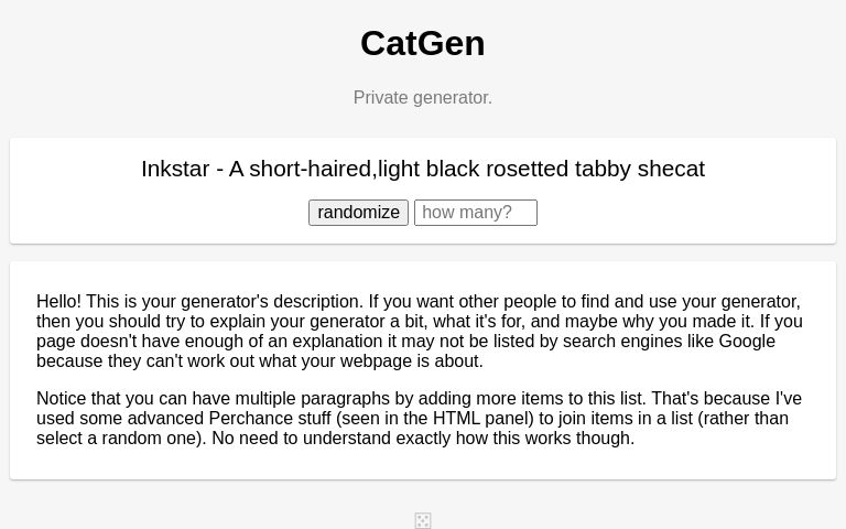 CatGen ― Perchance Generator