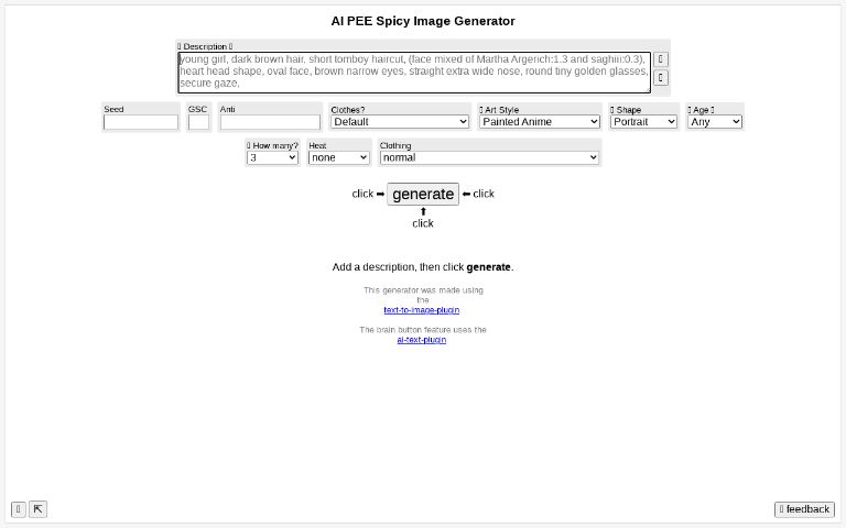 AI Spicy PEE Generator (free, no sign-up, unlimited)