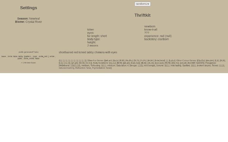 Settings ― Perchance Generator