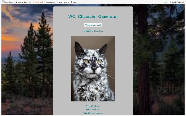WC; Character Generator
