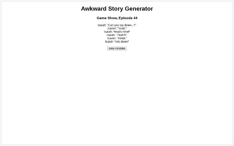 Awkward Story Generator