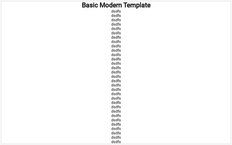 Basic Modern Template ― Perchance Generator