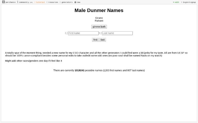 Male Dunmer Names ― Perchance Generator