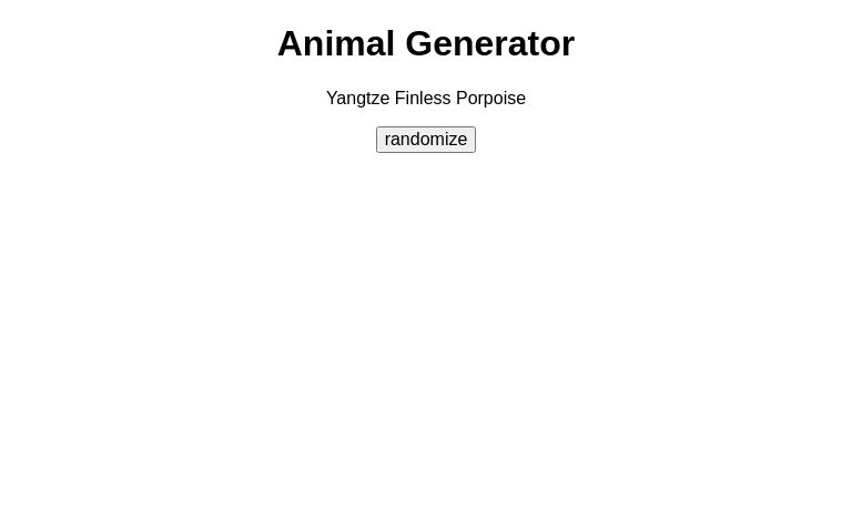 Animal Generator ― Perchance
