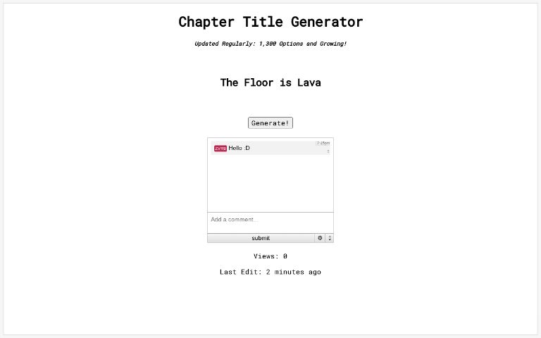 Chapter Title Generator