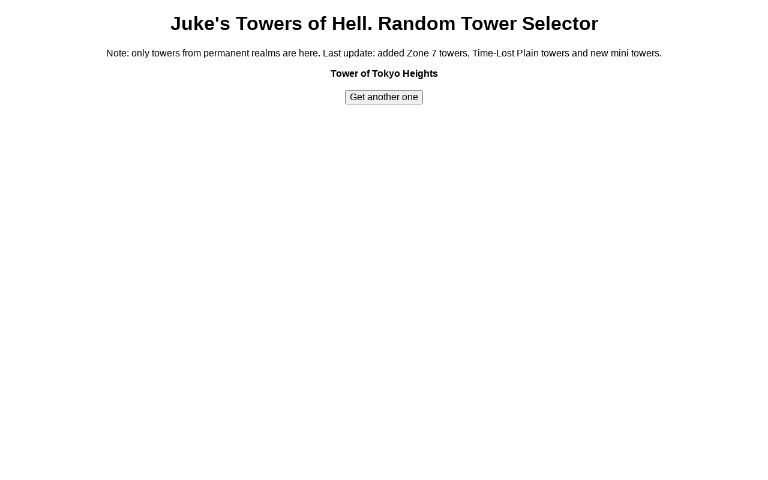 Juke's Towers of Hell. Random Tower Selector ― Perchance Generator