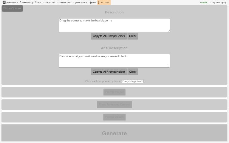 Prompt: ― Perchance Generator